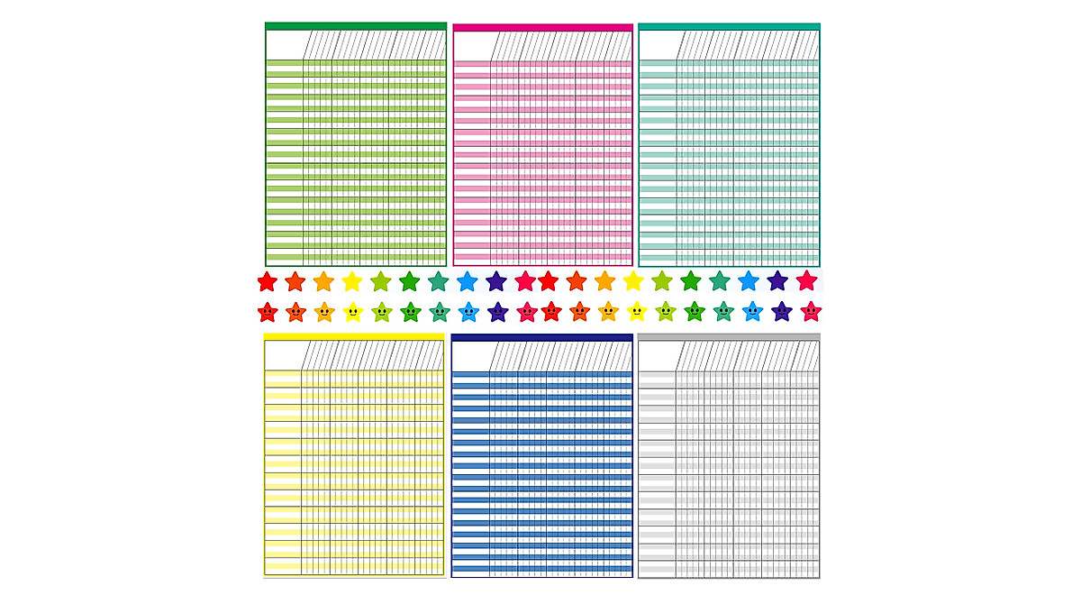 Youngever 6 Pack Motivational Incentive Charts with Star Stickers