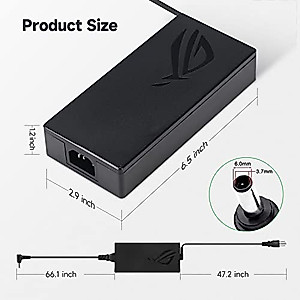 240W Laptop Charger for ASUS ROG - ADP-240EB B 20V 12A AC Adapter Power Supply for ASUS ROG Strix Scar 15 Zephyrus S15 S17 G15 GX550LXS RTX2080 G733QM G733QR G733QS G733QSA RTX2080 S17