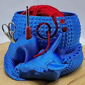 YAMSLAM Fantasy Dragon Egg Yarn Bowl for Knitting Crochet Yarn Bowl for Knitting Yarn Storage Organizer Crochet Bowl Egg Yarn Bowl Yarn Storage Organizer DIY for Knitting Crochet Skeins