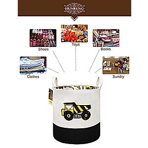 HUNRUNG Large Laundry Hamper,Cartoon Organizer Bin for Children Nursery,Toys,Laundry,Children Clothing,Gift Baskets(Engineering)