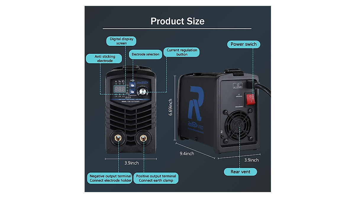 Redbo Mini Welding Machine - 130Amp Dual Voltage Welder