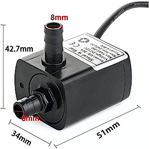 Mavel Star 12 Volt Small Mini Submersible Water Pump for Camping DIY Swamp Cooler PC CPU Water Cooling Fountain Water Fall 63 GPH