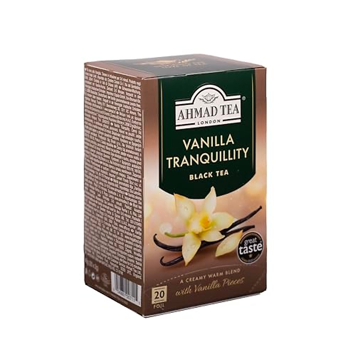 Ahmad Tea Black Tea, Vanilla Tranquility Teabags, 20 ct (Pack of 1) - Caffeinated & Sugar-Free