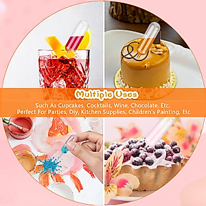 Yuanchu Plastic Pipettes,100 Pcs 4ml Cupcake Pipettes Dropper Transfer Squeeze Syringes Disposable Pipettes Suitable for Chocolate Cupcakes Strawberries Mini Cakes Kitchen Supplies