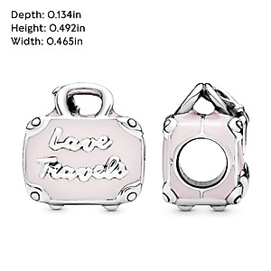 Pandora Pink Travel Bag Charm - Compatible Moments Bracelets - Jewelry for Women - Gift for Women in Your Life - Made with Sterling Silver & Enamel