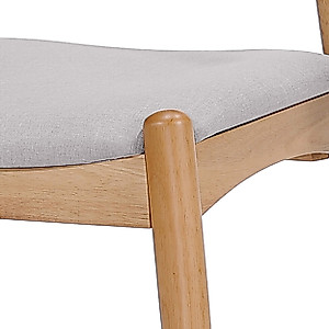 Christopher Knight Home Francie Fabric with Oak Finish Dining Chairs, 2-Pcs Set, Beige