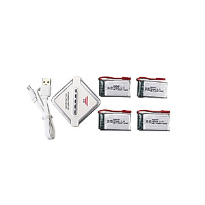 sea jump 4pcs 3.7V 750mah Li Battery with 4in1 Balance Charger for MJX X400 X400W X800 X300C Sky Viper S670 V950HD V950str s1750 V2450 HS110 HS200 HS200W HS110W Spare Parts Helicopter Battery