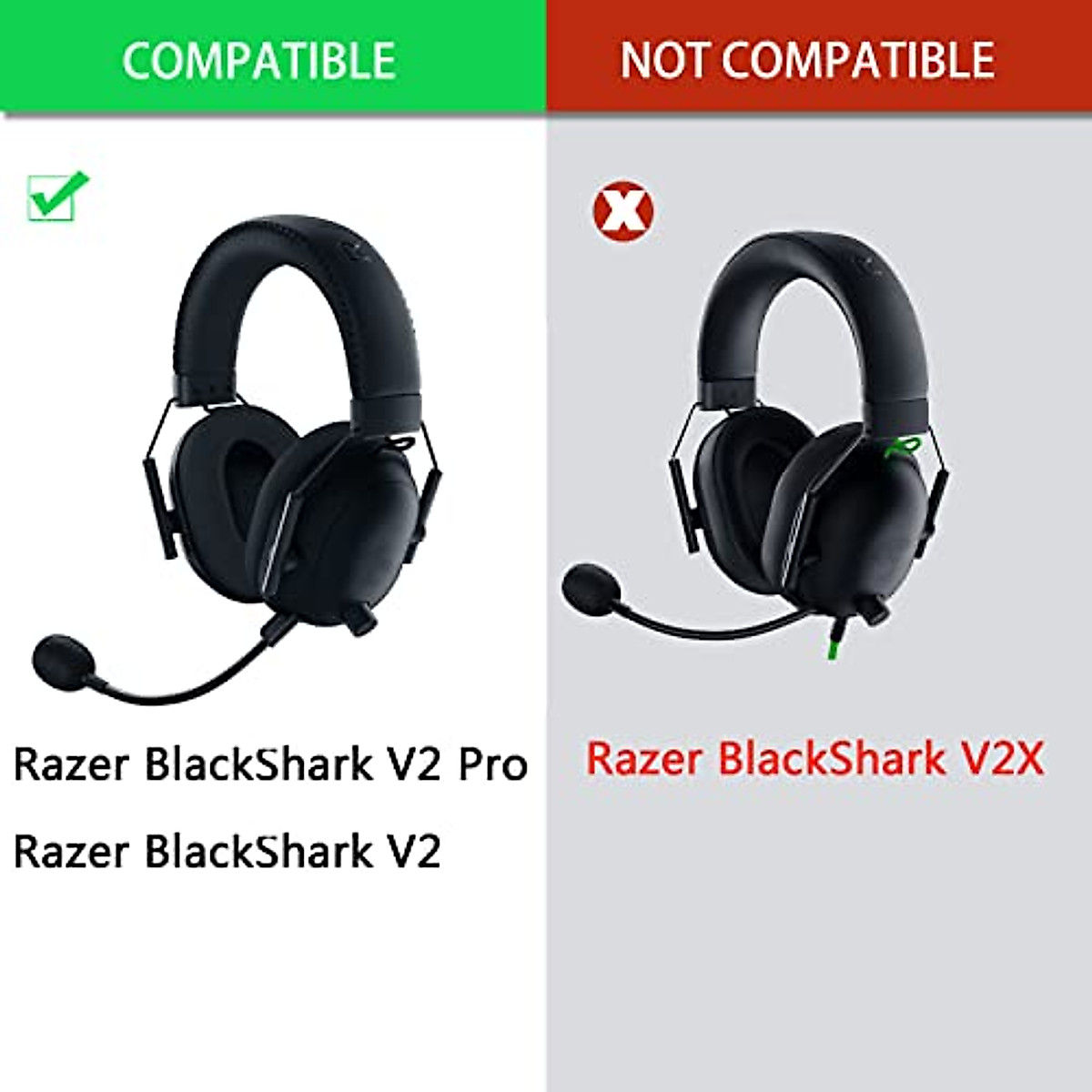 BlackShark V2 PRO Upgrade Quality Cooling Gel Ear pads - defean Ear Cushion Replacement Compatible with Razer BlackShark V2 / V2 PRO gaming Headset, High-Density Noise Cancelling Foam, Added Thickness
