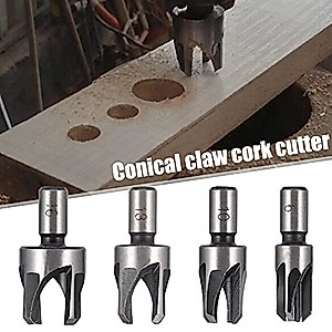 Eagles 8pcs 5/8" 1/2" 3/8" 1/4" Carbon Steel Wood Plug Cutter Set, Roundwood Wood Plug bits Tenon Drill Bit, Taper Claw Type Wood Plug Cutter Drill Bits