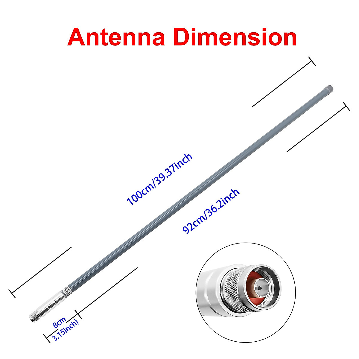LoRa Antenna 12dBi for RAK HNT Bobcat Helium Hotspot Miner + 20ft N-Female to SMA-Male Extension Cable