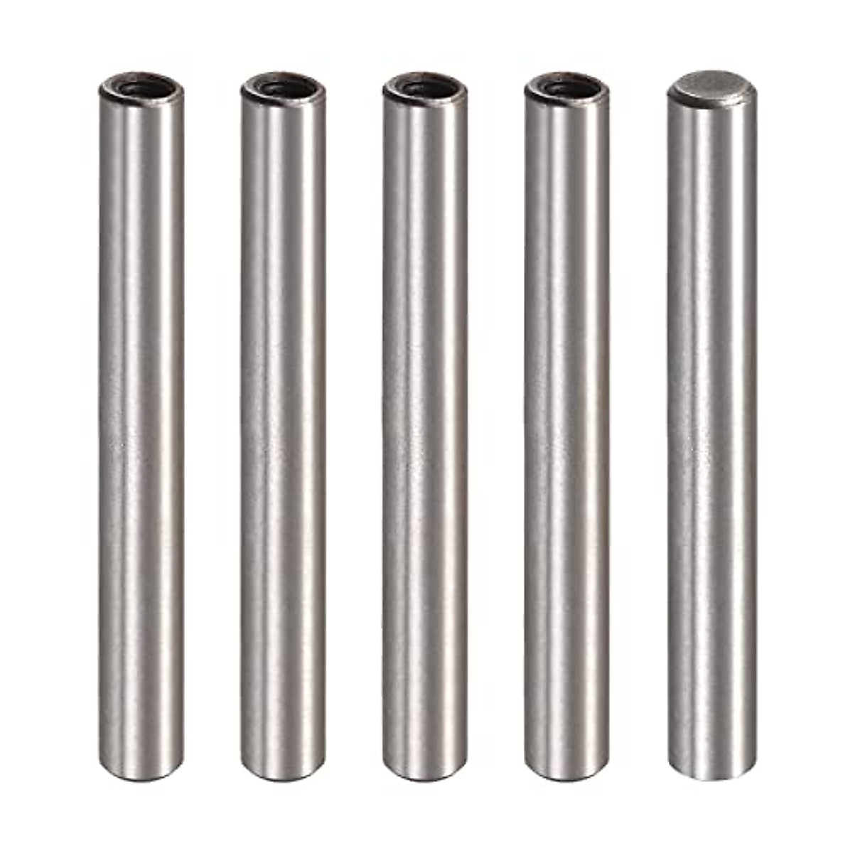 uxcell M4 Internal Thread Dowel Pin 5pcs 6x55mm Chamfering Flat Carbon Steel Cylindrical Pin Bed Bookshelf Metal Devices Industrial Pins