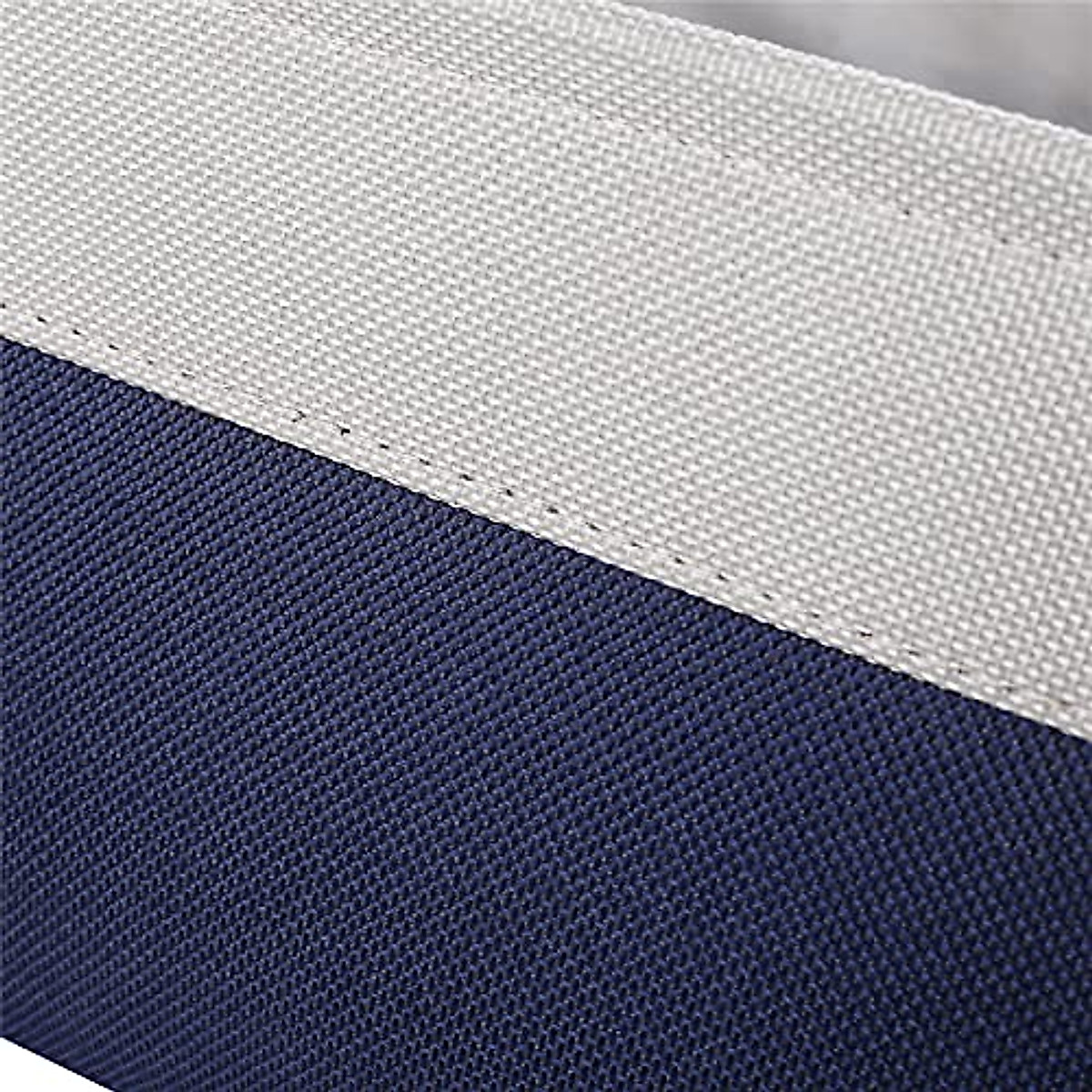 Vissin Large Storage Baskets, Foldable blue Basket with Cotton Handles, Canvas Fabric Storage Bins for Organizing,Cupboards, Shelves, Clothes, Toys, Towel, (blue+White,1 Pack)