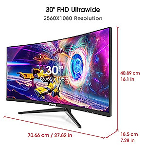 Sceptre 30-inch Curved Gaming Monitor 21:9 2560x1080 Ultra Wide/ Slim HDMI DisplayPort up to 200Hz Build-in Speakers, Metal Black (C305B-200UN1)