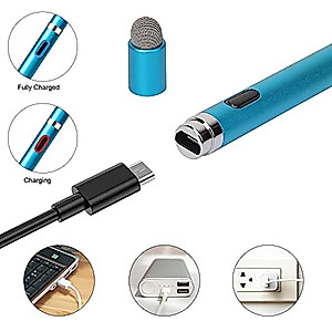 Stylus Pen for Touch Screens, Active Digital Pens Rechargeable 1.5mm Fine Tips Smart Pencil Compatible with iPad iPhone and Most Tablet with Glove by OOCLCURFUL (Blue+Light Green)