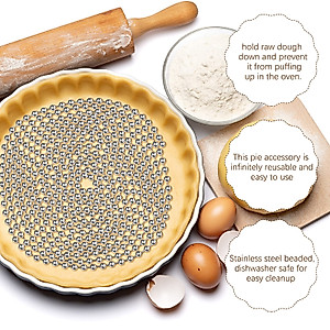 Ferraycle 2 Pieces Pie Weights for Baking Pie Crust Weights Chain Stainless Steel Baking Beads Pie Weights for Dough Kitchen Cooking (6 Ft, 10 Ft)