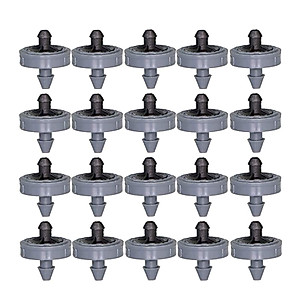 Lxcom Lighting 1 Gallon Drip Emitters Pressure Compensating Irrigation Drippers Steady Flow Drippers Irrigation Emitters for Home Agricultural Garden Lawn,50 Pack(Gray)