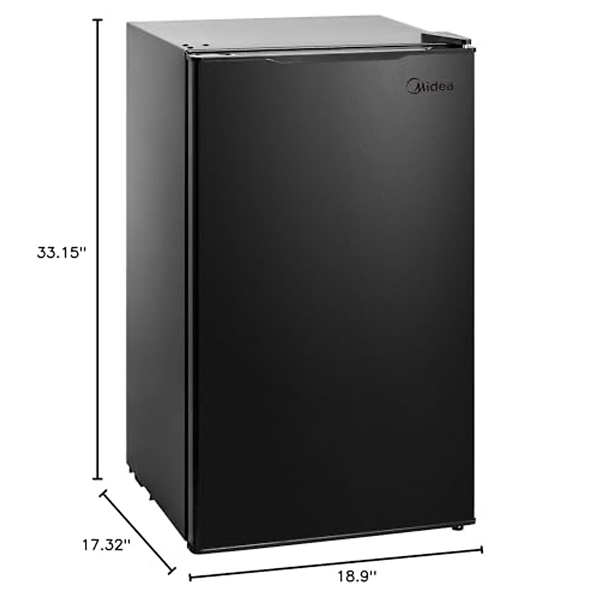 Midea MRM31A4ABB Compact All Refrigerator, Thermoelectric Mini 3.1 Cubic Feet-for Home, Office, Dorm, Fridge Black
