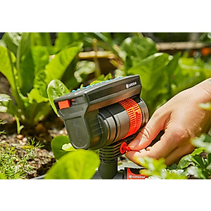 Gardena 38124 ZoomMaxx Oscillating Sprinkler on Metal Step Spike, Grey, Orange