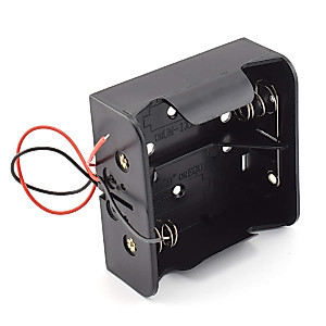 SDTC Tech 2-Pack 2 Slot D Cell Battery Holder 3V D Size Battery Case Box with Wire Leads