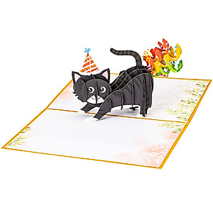 createreedo Cat Birthday Cards, cat pop up Cards pop up birthday cards for cat lovers, women, men,wife,husband,friends,kids etc.