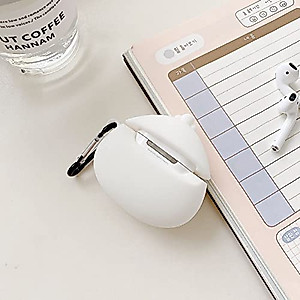 Cute AirPod Pro Case with Keychain Steamed Stuffed Bun Face Design Full Protective Silicone Cover Compatiable with AirPods Pro Case for Women and Kids