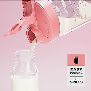 County Line Kitchen Breast Milk Pitcher for Fridge - Wide Mouth, 1 Quart (32 oz) Mason Jar - Heavy Duty Breastmilk Storage Container, Leak Proof, Sturdy - Baby Formula Mixer Pitchers