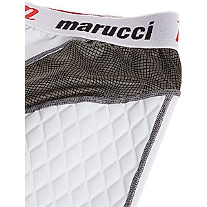 Marucci Mens Elite Shorts Sports, MASL-W-AM, Adult Padded Slider, White, Medium US