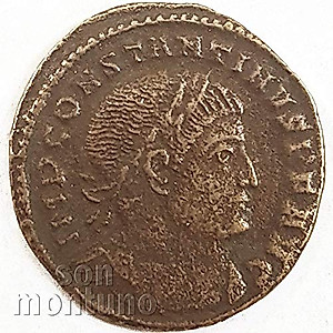 306 IT RISEN SUN - First Coin of Jesus Christ in Mini Folder with Informational Sheet & Certificate of Authenticity - Genuine Ancient Roman Bronze Coin of Constantine the Great Featuring Sol Invictus Bronze Good