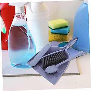 KOMBIUDA 1 Set Mini Broom Set Whisk Broom Small Pan Small Hand Broom Small Hand Whisk Broom Mini Desktop Sweeper Small Broom Brush Table Whisk Broom Cartoon Broom Handle The Pet Lavender