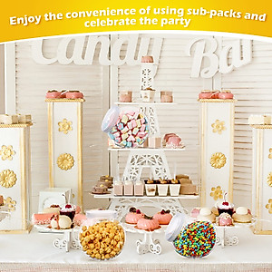 Sunnyray 8 Pcs 51 oz Plastic Candy Jars with Lids Plastic Candy Jars for Candy Buffet Clear Candy Dishes with Lids Candy Buffet Containers Set Plastic Cookie Jar Candy Holder for Party Table Kitchen