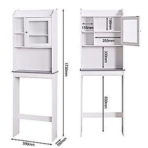 Yuxuanhang Modern Over The Toilet Space Saver Wood Storage Cabinet for Home, Bathroom Storage Cabinet Organizer, White