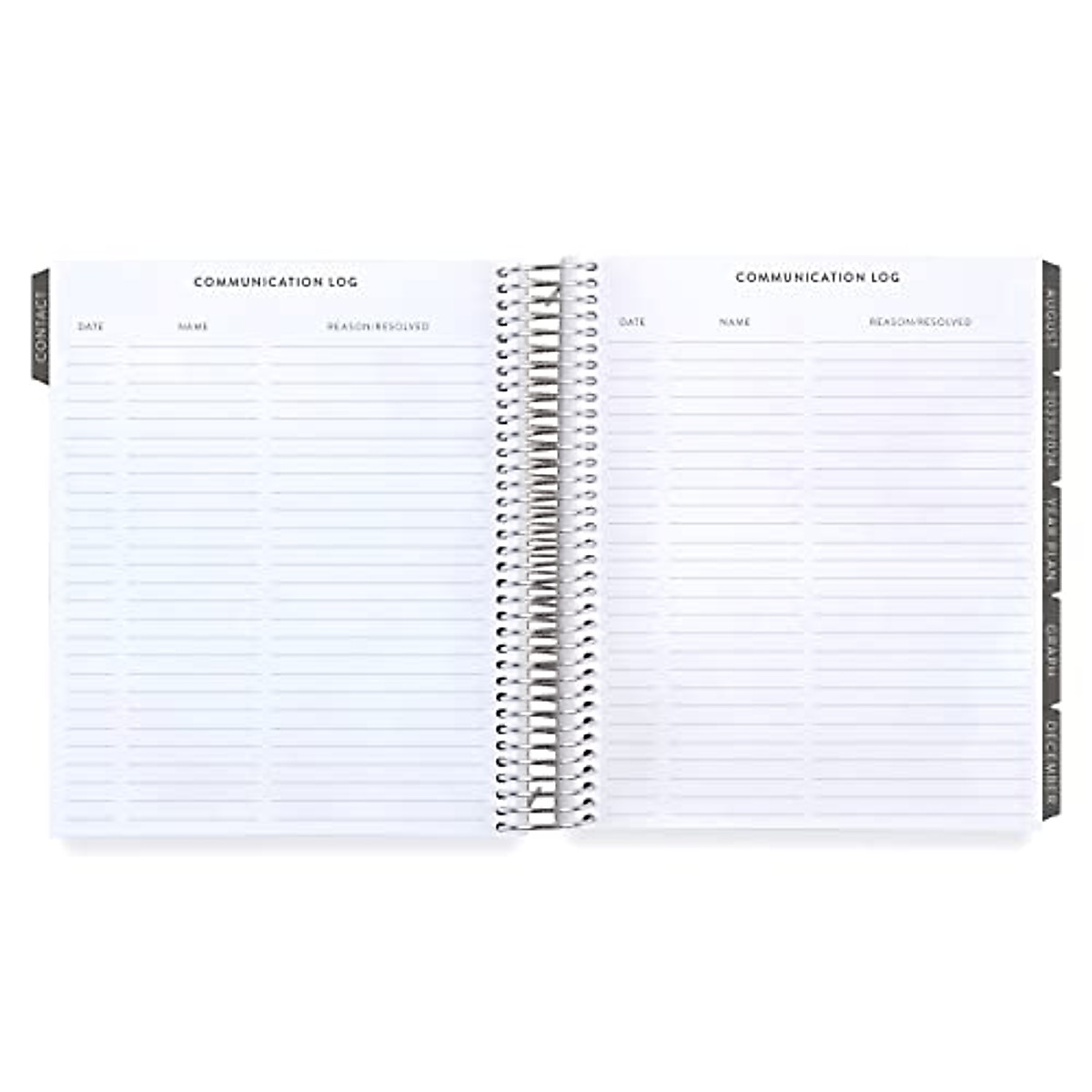 Erin Condren 7" x 9" Platinum Coiled Focused Teacher Lesson Planner (August 2023 - July 2024) - Quartz Grid Vegan Leather Cover - 80 Lb. Thick Mohawk Paper, 12 Month Calendar