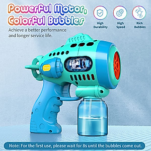Bubble Gun with Bubble Liquid, Bubble Machine for Toddlers with 360-Degree Leak-Proof Design, Ergonomic Grip, Automatic Bubble Guns for Kids, Party Favors, Birthday Gift, Easter