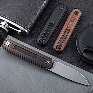 CIVIVI Foldis Pocket Folding Knife, 2.67-in Silver Bead Blasted Nitro-V Steel Blade, Copper Handle with Double Detent Slip Joint Pocket Knife EDC Knife C21044-1