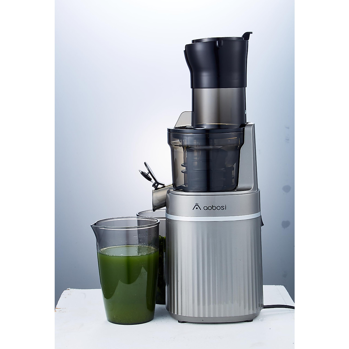 Cold Press Juicer, Aobosi Slow Masticating Juicer w/ 80MM Large Feed Chute