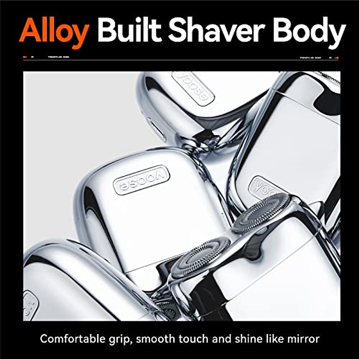 yoose Mini Rotary Shaver, Electric Razor for Men, Alloy Body & Magnetic Shaving Head, Close Shave, IPX7 Waterproof, USB C Rechargeable, Cordless Electric Razor with Travel Case, Ideal Gift, Silver