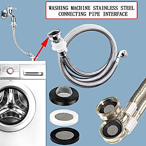 ZDBB 58 PCS Shower Head Garden Hose Screen Filter Gasket.Stainless Steel Water Filter Hose Washer Kit for 1/2,3/4 Inch Plumbing Faucet Screen Fittings and 5/8" Washing Machine Inlet Line Connection