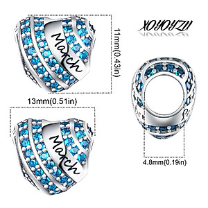 Birthstone Charm for Pandora Charms Bracelet Sterling Silver Bead Birthday Charms 03