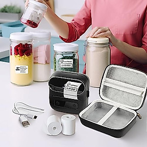 Phomemo Label Maker Case,Portable Case Compatible M220 M110 M221 M120 M200 Label Maker Printer, Holder Case for Label Maker Machine with Tape, with Mesh Pocket for Accessories (Case Only)