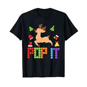 Cute Pop It Reindeer Fidget Toy Christmas For Kids Boys Girl T-Shirt