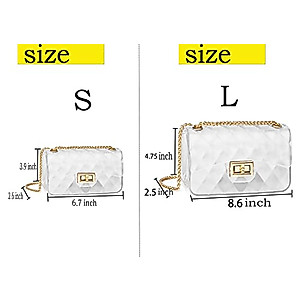 BRIMISKY Clear Bag Semi Transparent Jelly Bag for Women,Lady Fashion Lovely Bag，Shoulder Bag,Transparent Clutch(Semi Transparent-white-Large)