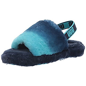 UGG K Fluff Yeah Gradient Slipper, Blue Combo, 5 US Unisex Big Kid