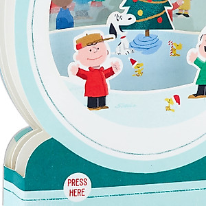 Hallmark Paper Wonder Peanuts Musical Pop Up Christmas Card (Snow Globe, Charlie Brown and Friends)