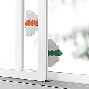 Kisangel 3pcs Door and Window Safety Lock Sliding Door Lock Sliding Glass Door Lock Window Locks Sliding Door Handle Sliding Patio Door Lock Sliding Doors Safety Window Abs Child