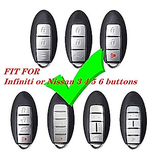 KAWIHEN Uncut Transponder Ignition Key Blank Remote Key Fob Compatible with for 3 4 5 Buttons KR5S180144014 CWTWB1U808 CWTWB1U818 285E3-3SG0D KR55WK48903 KR55WK49622 285E3EH12A