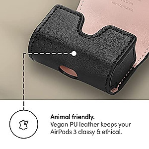 CYRILL Airpods 3 Case Cover Mini Bag Classic Leather Cute for Women Designed for Airpods 3 Generation Case (2021) - Black
