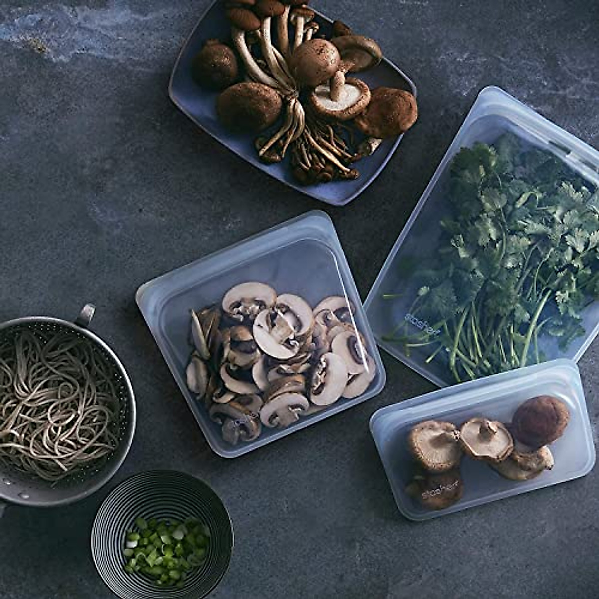 Stasher Silicone Reusable Storage Bag, Sandwich (Aqua) | Food Meal Prep Storage Container | Lunch, Travel, Makeup, Gym Bag | Freezer, Oven, Microwave, Dishwasher Safe, Leakproof