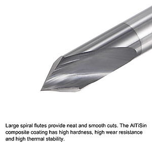 uxcell Spotting Drill Bits 5mm Dia 5mm Shank 60 Degree Solid Carbide AlTiSin Coated 2 Flutes Round Shank Drilling Cutter