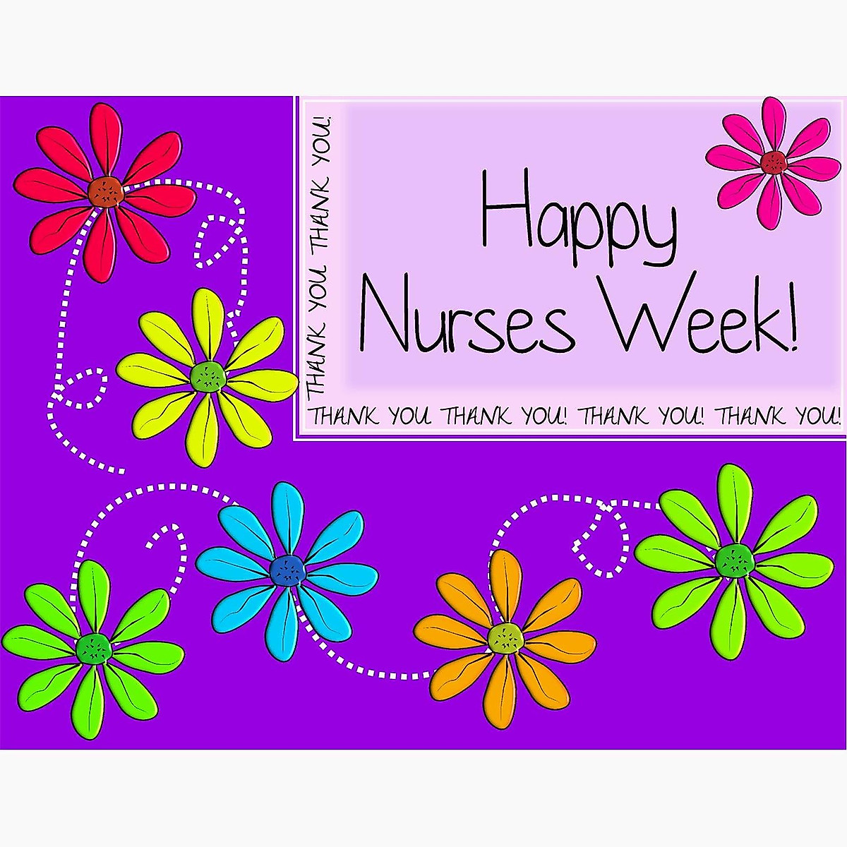 CafePress Happy Nurses Week Greeting Card (20-pack), Note Card with Blank Inside, Birthday Card Glossy