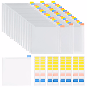 Caydo 36PCS 6x6inch Scrapbook Paper Storage, with 60PCS Sticky Index Tabs for Holding Scrapbook Paper, Cardstock, Vinyl Sheets